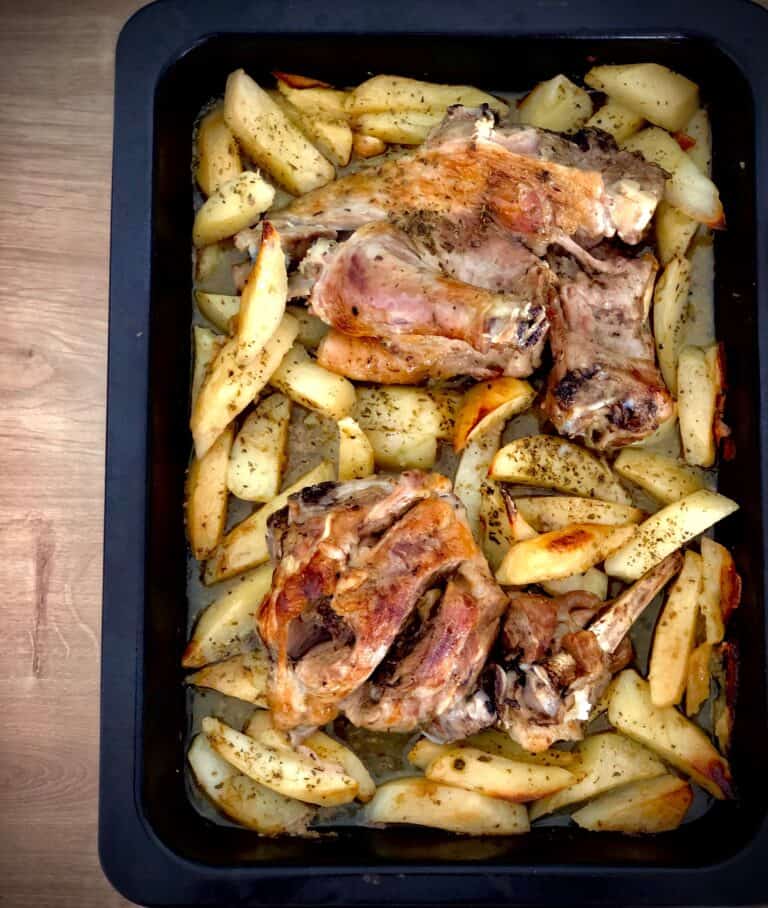 Marinated Greek Lamb Chops with Roast Potatoes (Paidakia) - My Greek Dish