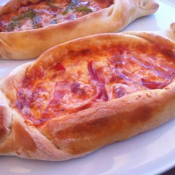Boat shaped Greek Pizza recipe (Peinirli or Peynirli) - My Greek Dish