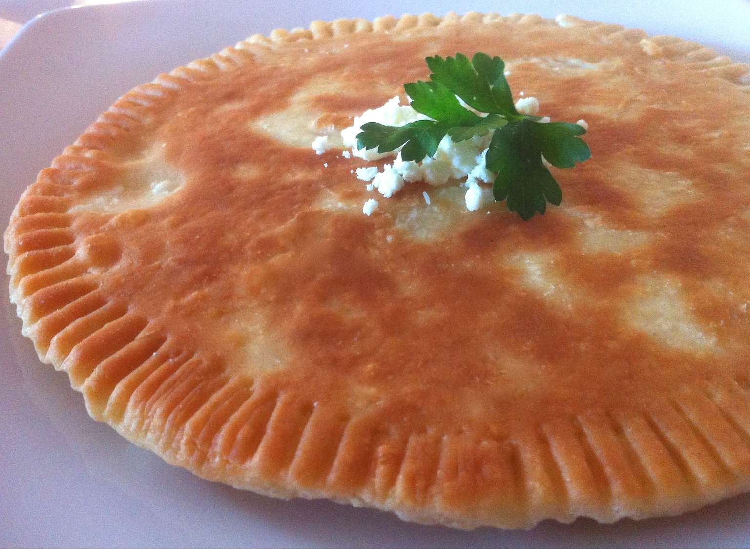 Fried Bread stuffed with Feta Cheese (Tiganopsomo) - My Greek Dish