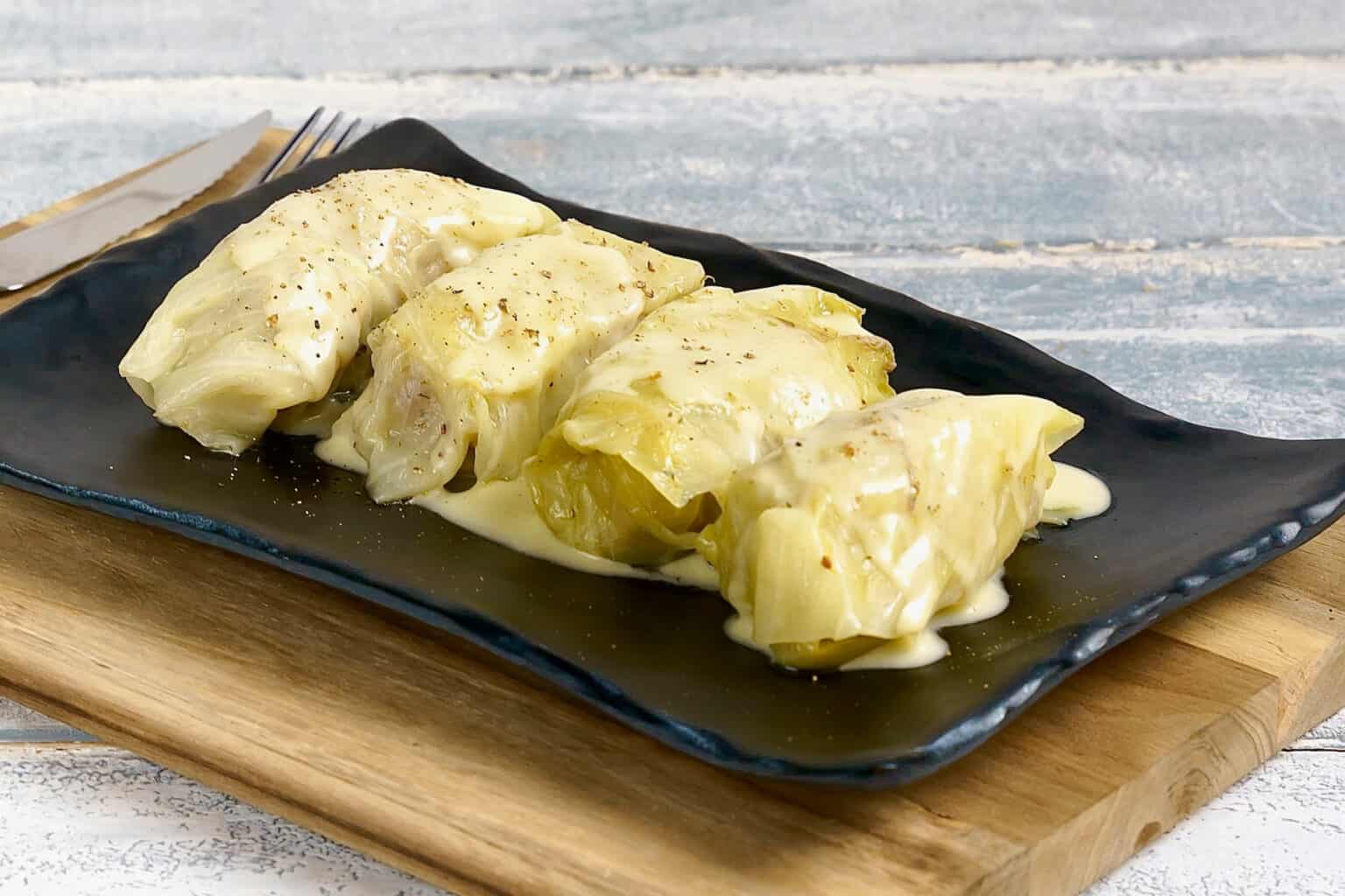 Greek Stuffed Cabbage Rolls recipe in lemon sauce (Lahanodolmades ...