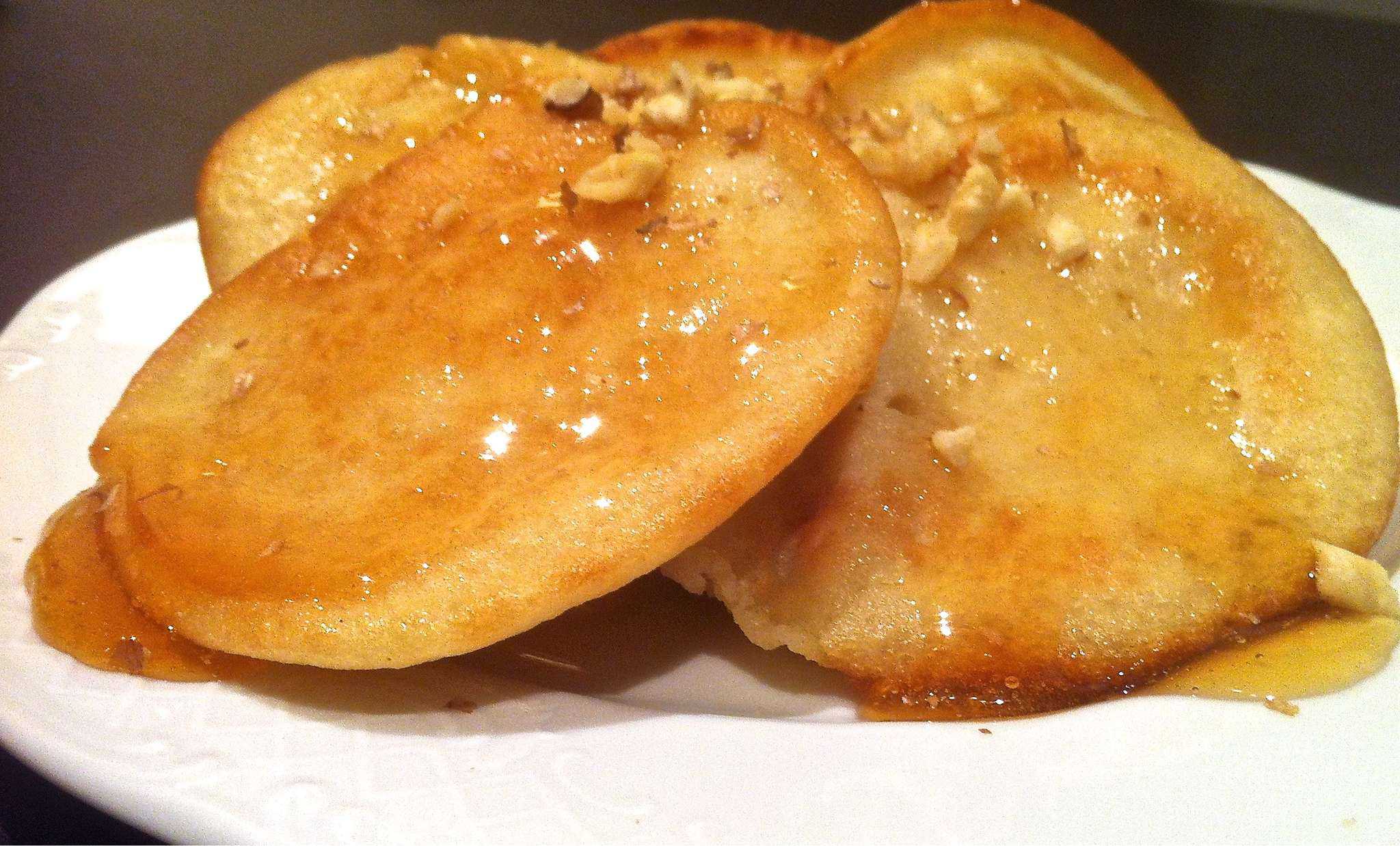 Greek-style Pancakes with Honey and Walnuts (Tiganites) - My Greek Dish