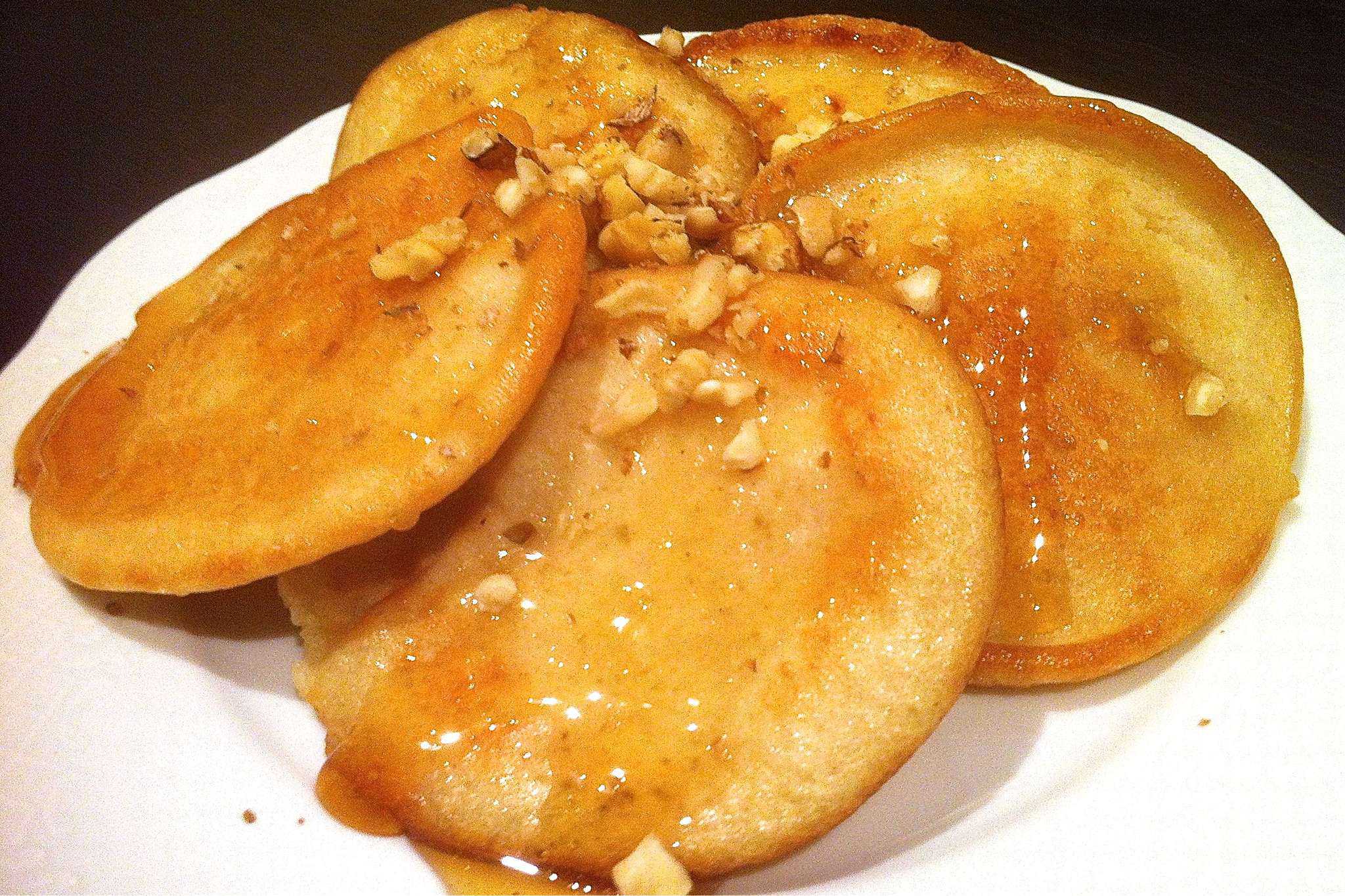 Greek-style Pancakes with Honey and Walnuts (Tiganites) - My Greek Dish