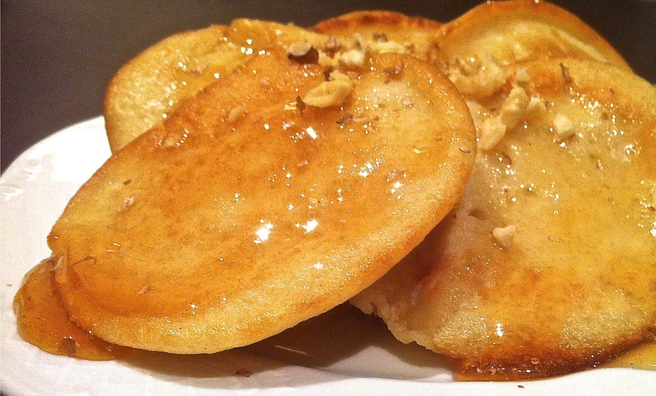 Greek-style Pancakes with Honey and Walnuts (Tiganites) - My Greek Dish