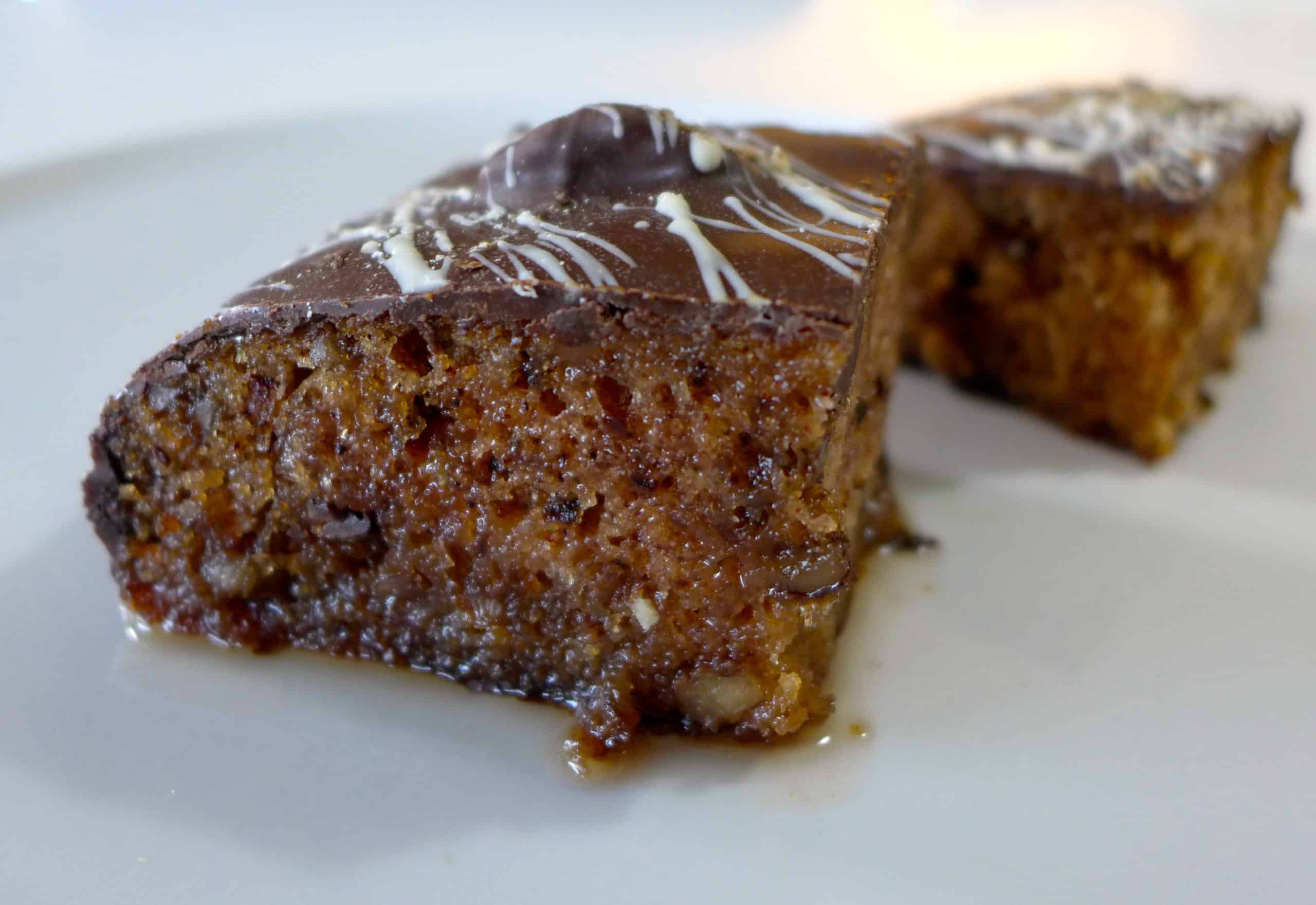 Sumptuous Walnut Syrup Cake Covered with Chocolate Ganache - My Greek Dish