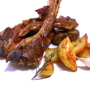 Marinated Greek Lamb Chops with Roast Potatoes (Paidakia) - My Greek Dish
