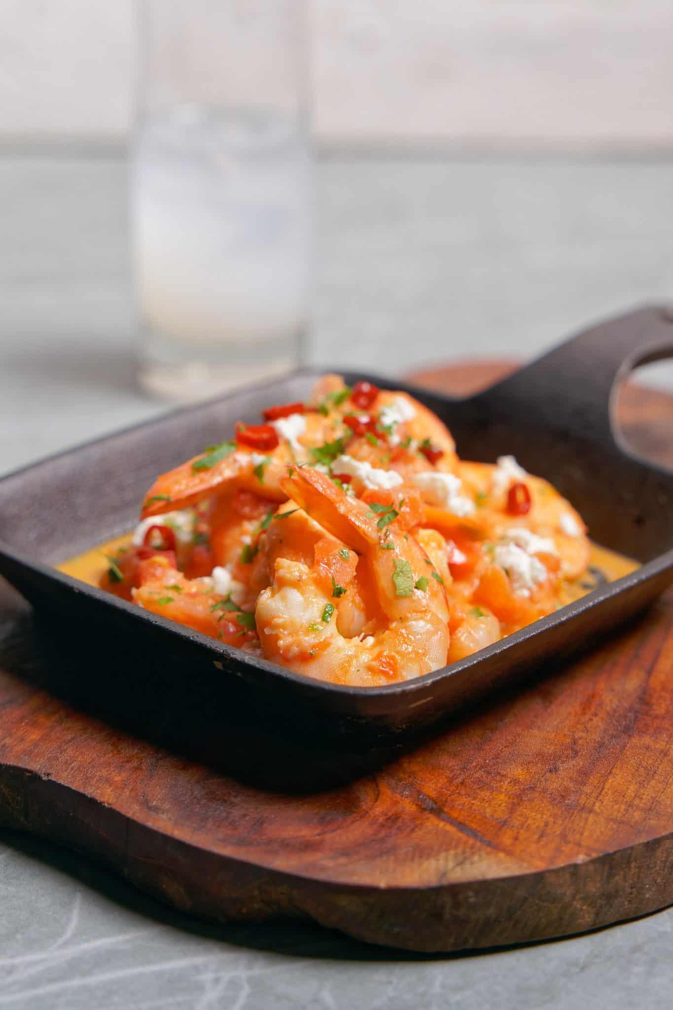 Greek Shrimp Saganaki recipe with Feta cheese (Garides Saganaki) - My ...