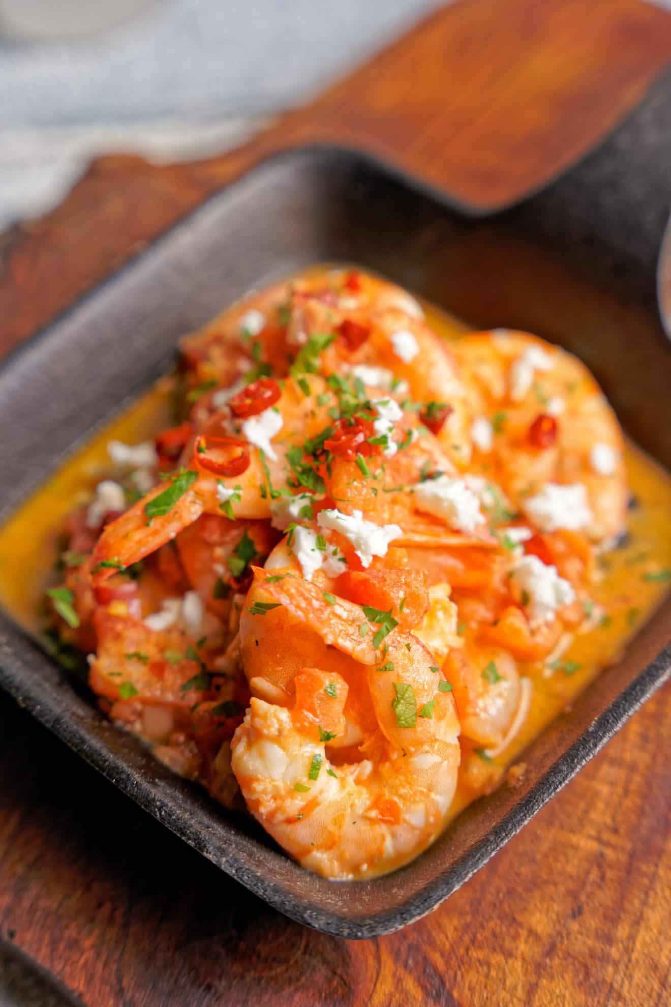 Greek Shrimp Saganaki recipe with Feta cheese (Garides Saganaki) - My ...