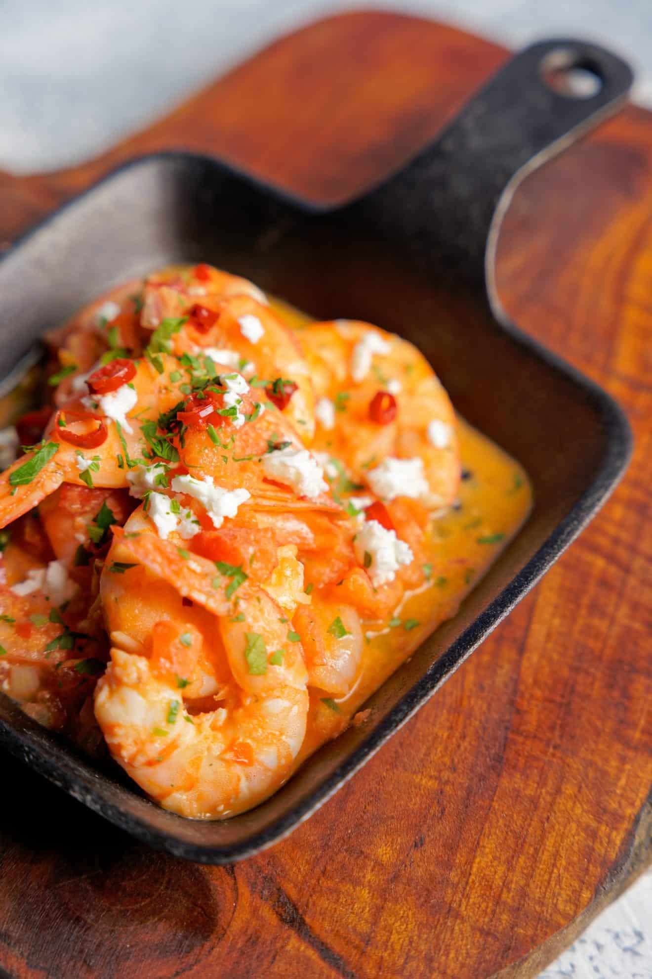 Greek Shrimp Saganaki recipe with Feta cheese (Garides Saganaki) - My ...