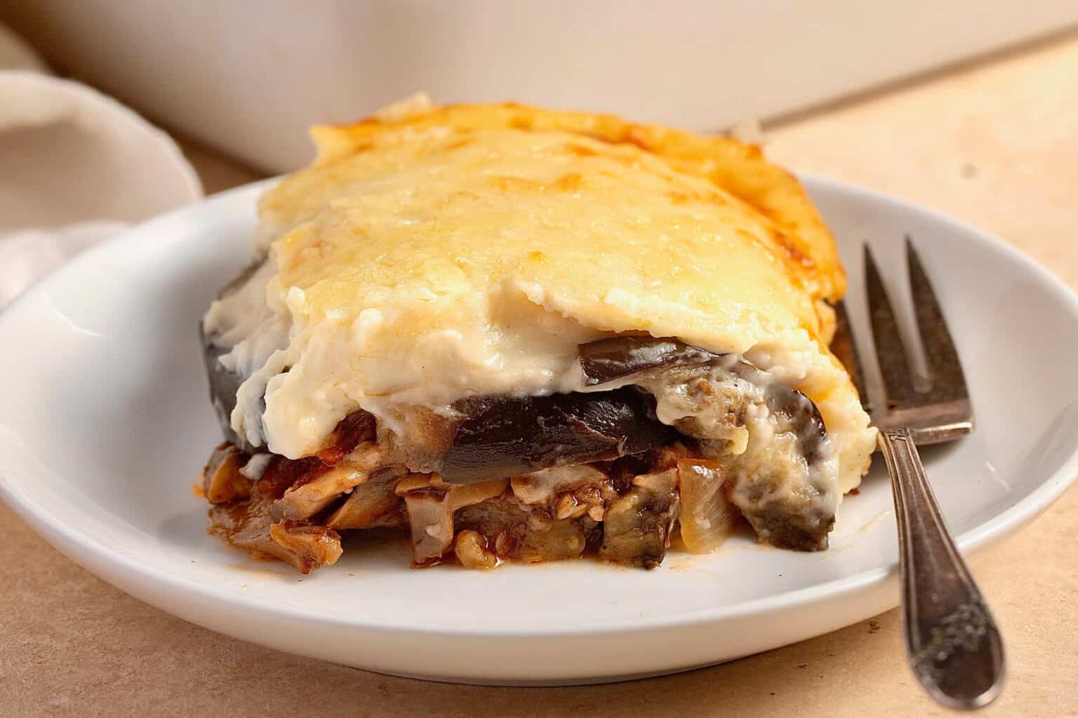 Vegetarian Moussaka Recipe with Mushroom Sauce - My Greek Dish