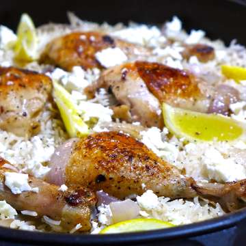 Lemony Greek Rice Pilaf (Pilafi) Recipe with Chicken legs - My Greek Dish
