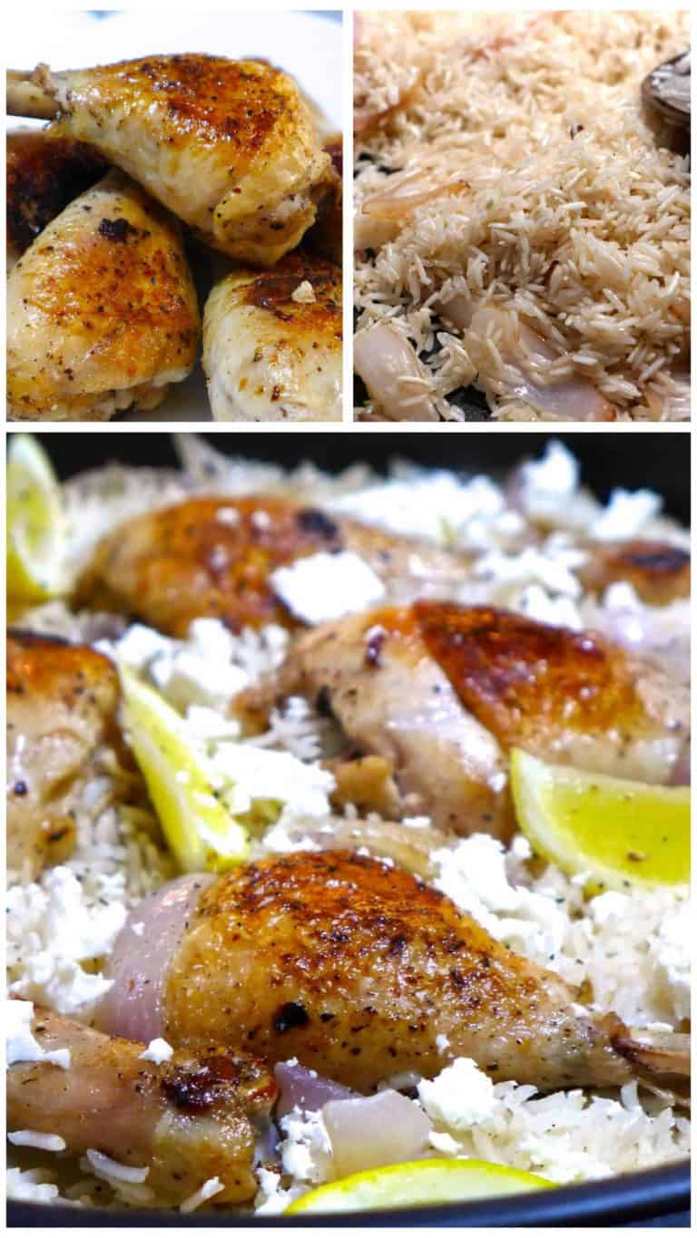 Lemony Greek Rice Pilaf (Pilafi) Recipe with Chicken legs - My Greek Dish