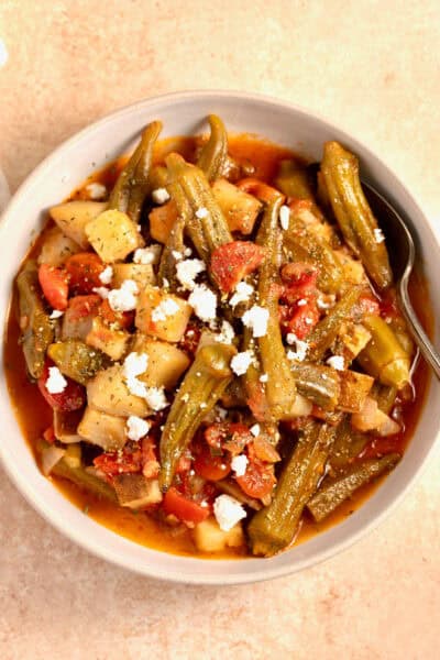 Greek Okra stew recipe with Tomatoes (Bamies Laderes) - My Greek Dish