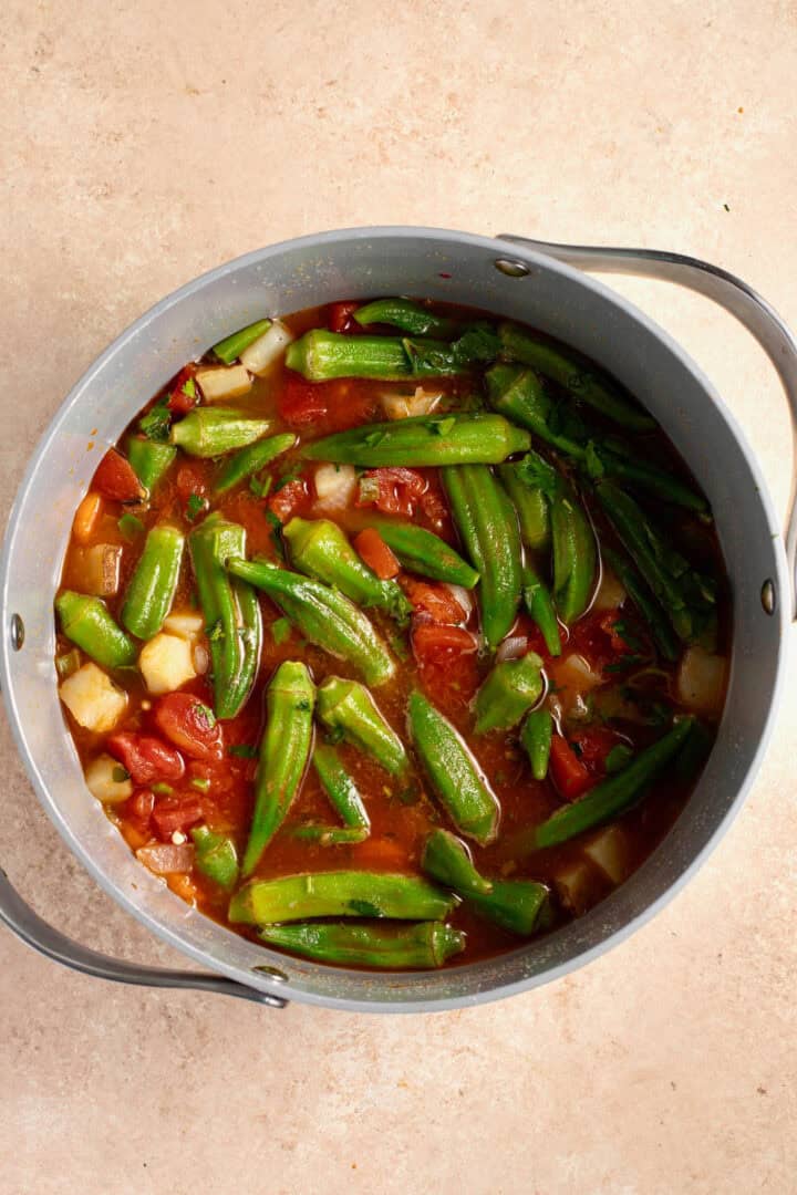 Greek Okra stew recipe with Tomatoes (Bamies Laderes) - My Greek Dish
