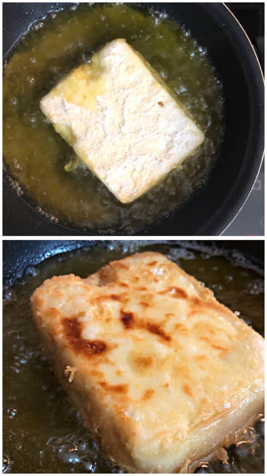 Feta Saganaki (Pan fried Feta cheese) - My Greek Dish