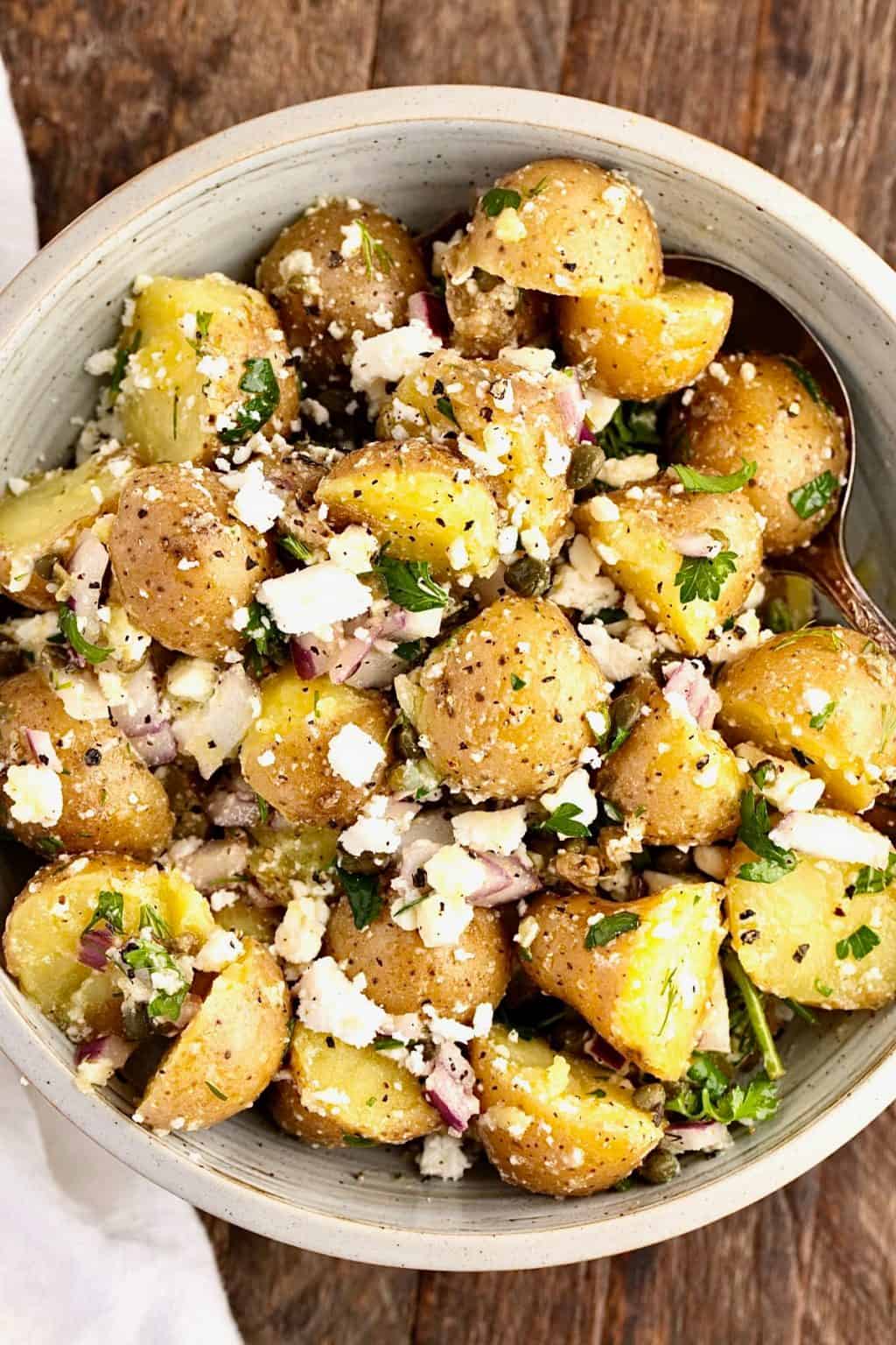 Easy Greek Potato Salad (Patatosalata) - My Greek Dish